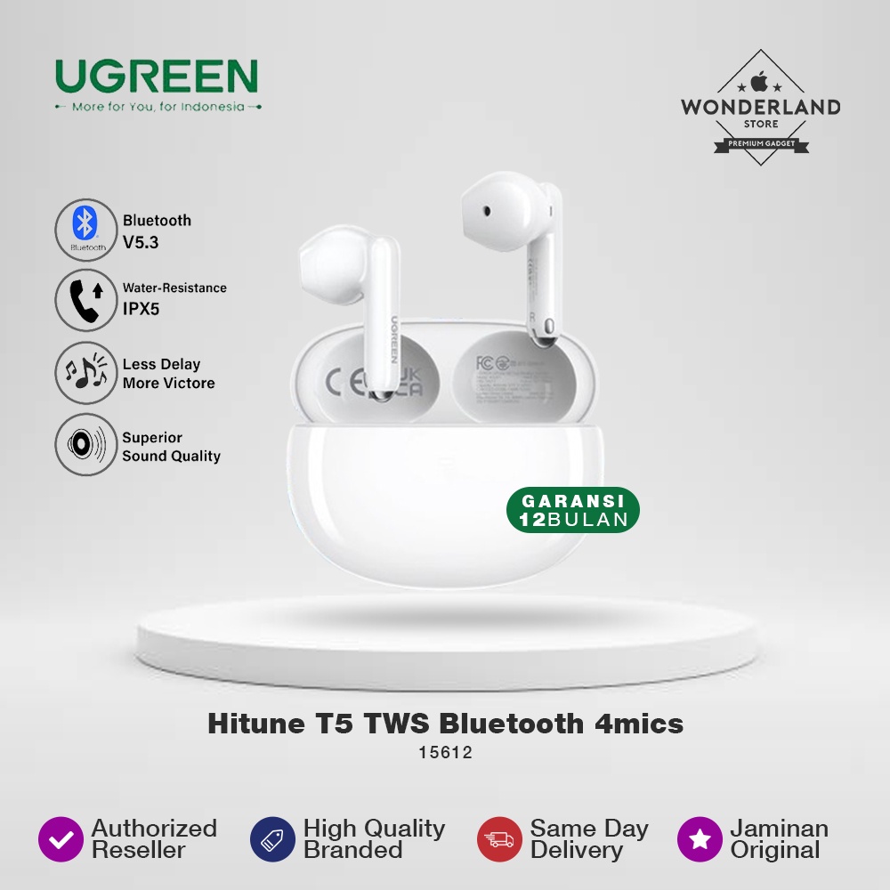 Jual Ugreen Hitune H5 TWS Bluetooth Headset 4 Mics Call Noise Reduction ...