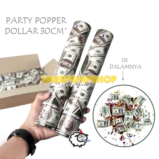 Jual PARTY POPPER DOLLAR 30CM (KHUSUS PULAU JAWA) Confetti Uang Wedding ...