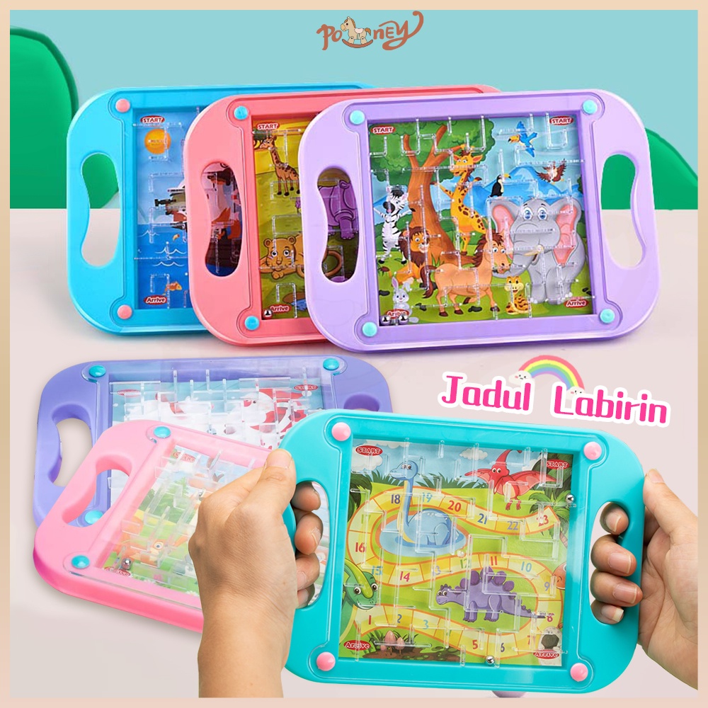 Jual Poney Mainan labirin transparan Papan Labirin anak Maze puzzle ...