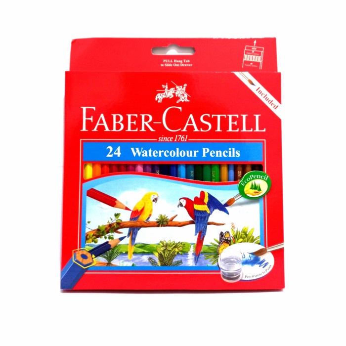 Jual Faber Castell Pensil Gambar Cat Air Parrot 24 Warna Panjang ...
