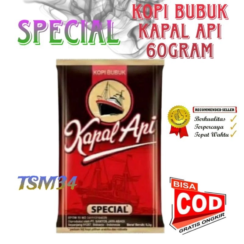 Jual kopi kapal api SPECIAL 60gram kopi bubuk kapal api kemasan 60gr ...
