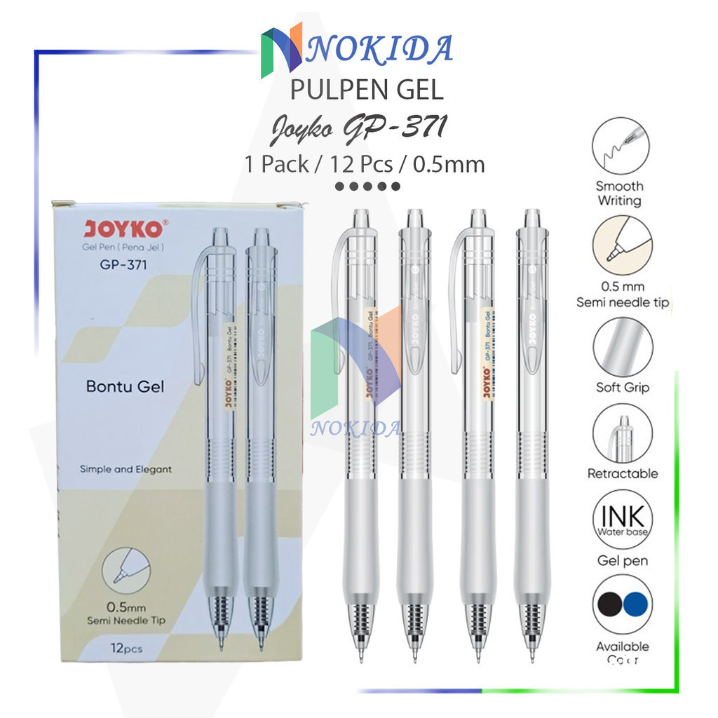 Jual Nokida Pulpen Jel Joyko 1 Pak Bontu [GP-371] / Alat Tulis Sekolah ...