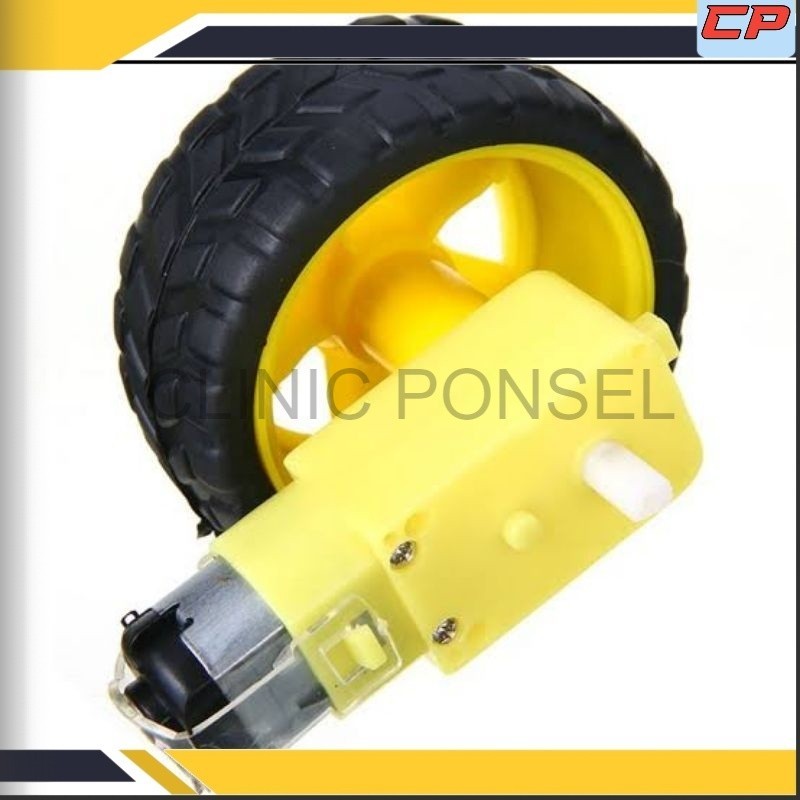 Jual DC Gear Motor with Tyre Gear Motor Set Arduino | Shopee Indonesia