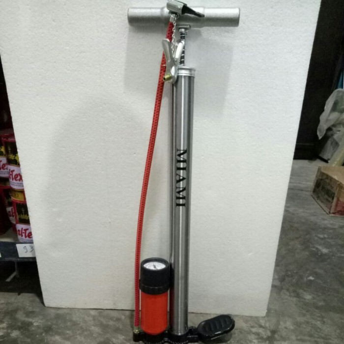 Jual Pompa Angin Tangan Ban Sepeda Motor Bola Tabung Pentil Meter MIAMI ...