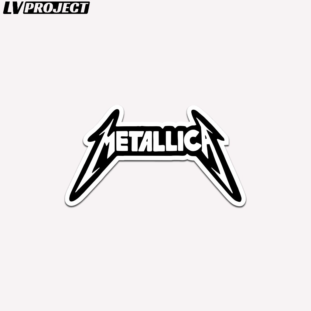 Jual Stiker Metal Black And White Metallica Satuan Waterproof Sticker ...