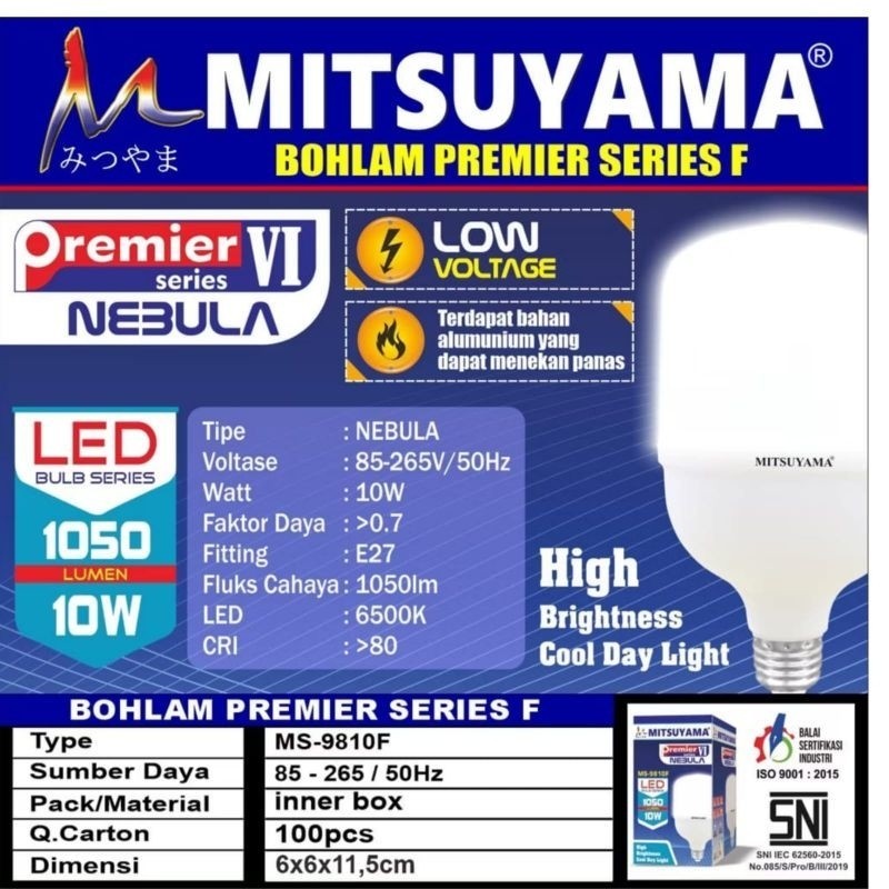 Jual mitsuyama nebula bohlam lampu LED 10watt capsul tabung capsule putih terang | Shopee Indonesia