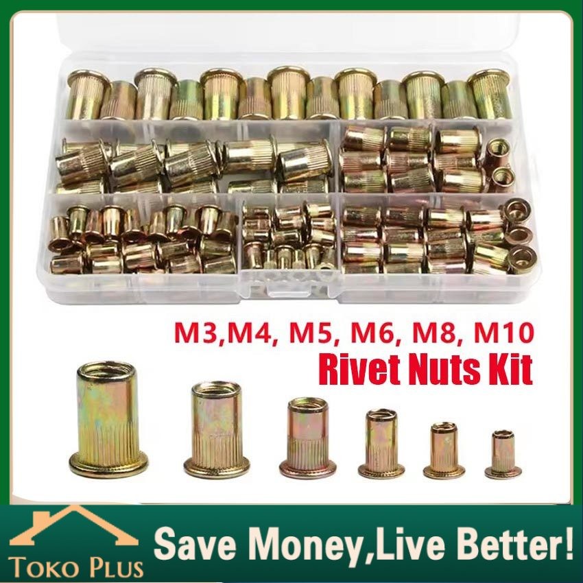 Jual 175PCS Rivet Nut mur tanam / rivnut / mur furniture knockdown / Rivet Nut Mur Rivet Nut ...