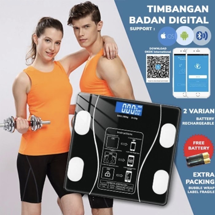 Jual Timbangan Badan Digital Smart Body Fat Monitor Connect Smartphone ...