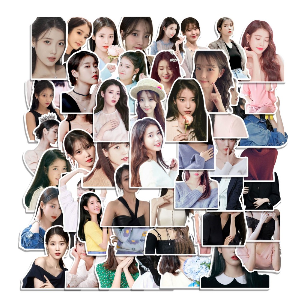 Jual COD 50 Pcs Stiker IU LEE JI EUN South Korean Actress Korean Singer ...