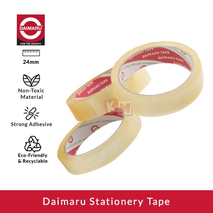 Jual Isolasi Selotip Bening Daimaru 24 mm / 1 Inch x 72 Yard / Stationery Tape Transparan ...