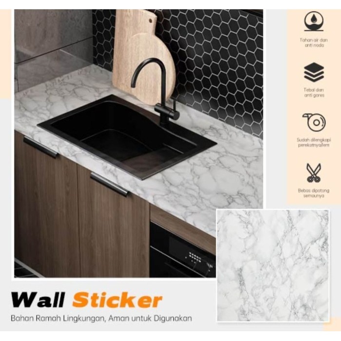 Jual Wallpaper Dinding Marmer BERCAK ABU Dasar Putih 8 m X 45 cm - NEW ...
