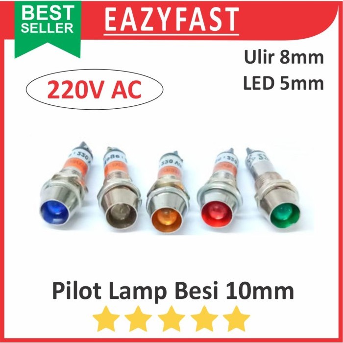 Jual Lampu Pilot Lamp LED 5mm 220V AC 220 Volt Box Panel Case Casing ...