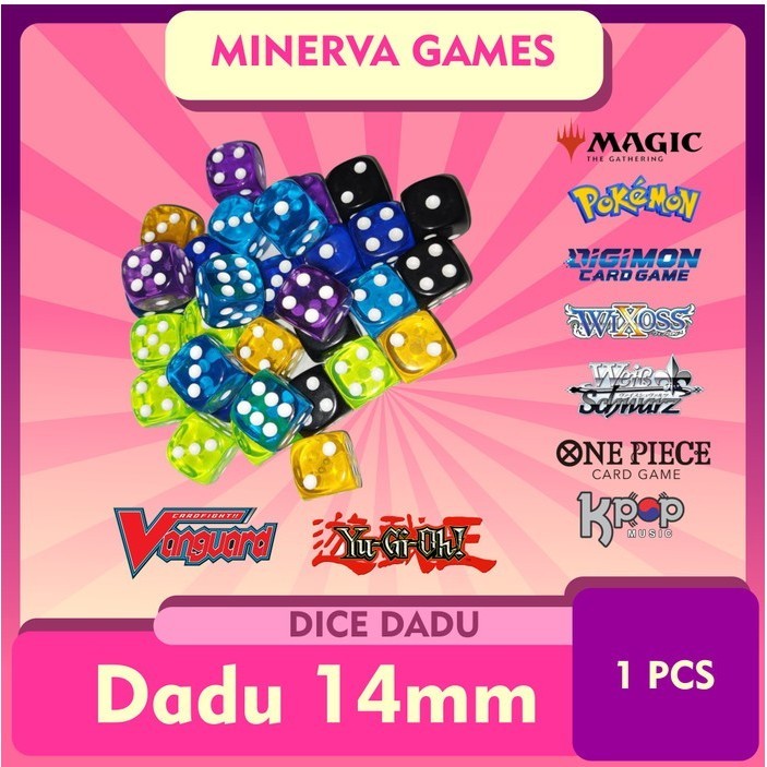 Jual Dadu Dice Bening Transparan 14mm Pokemon MTG digimon V2 Part 1 | Shopee Indonesia