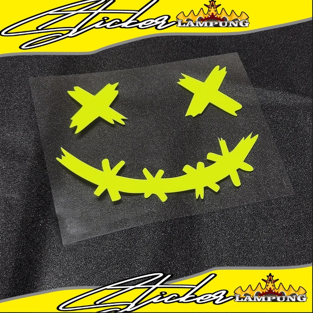 Jual Stiker Helm Siker Smile Buat Helm Bagian Belakang Stiker motor ...