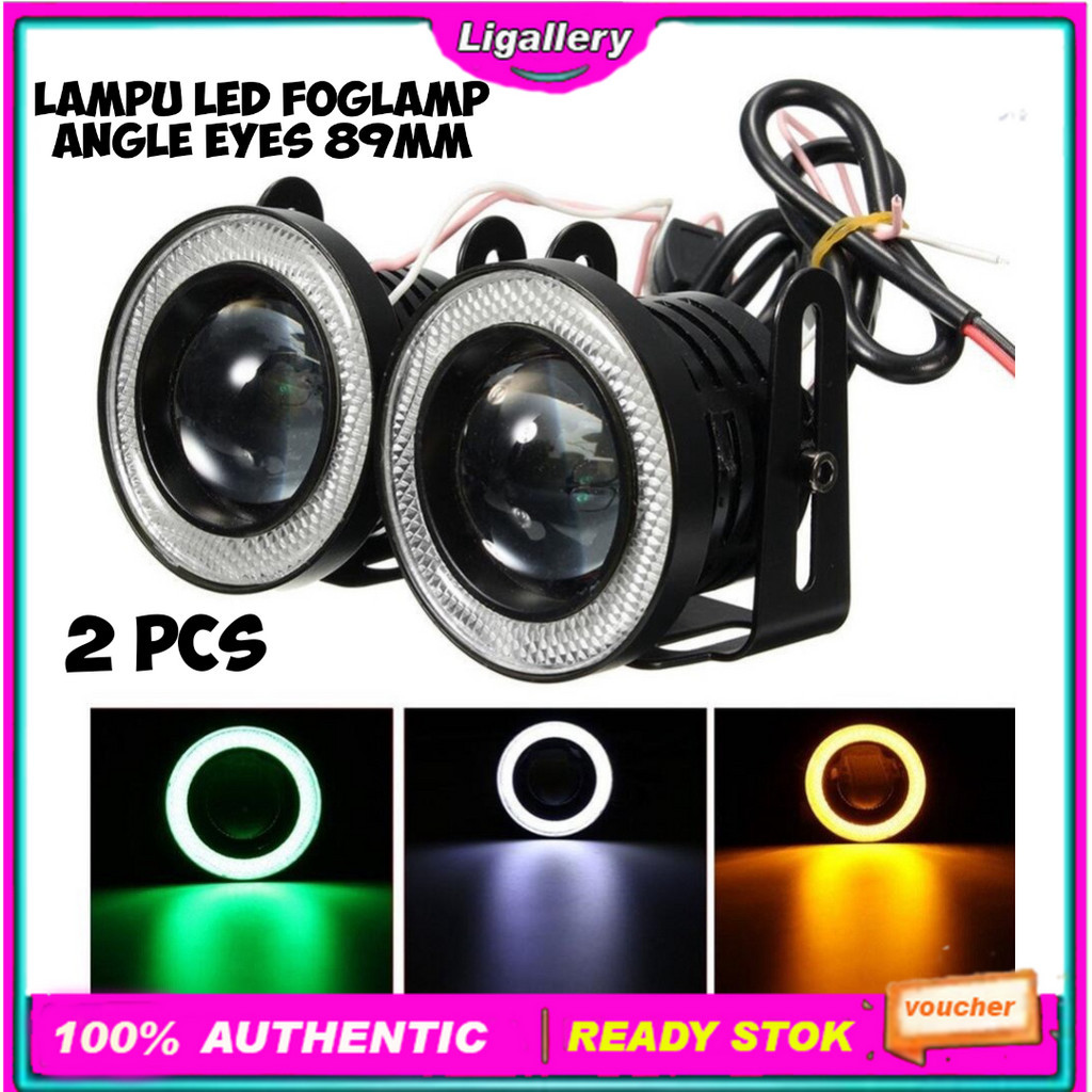 Jual Lampu Led Foglamp Angle Eyes 89mm Lensa Projector Fogligh Angel ...