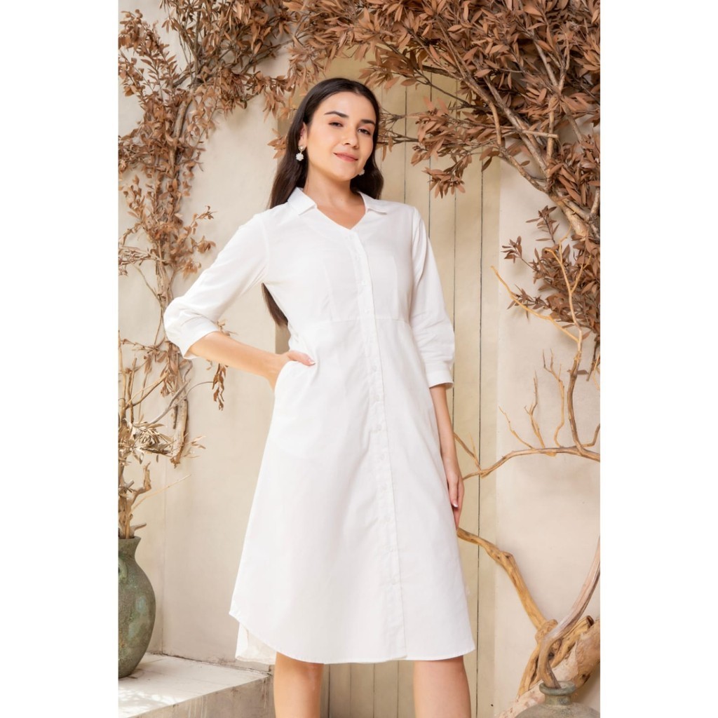 Jual White Mode Zanirah Dresses - Gaun Wanita Dress Cewek Kesual ...