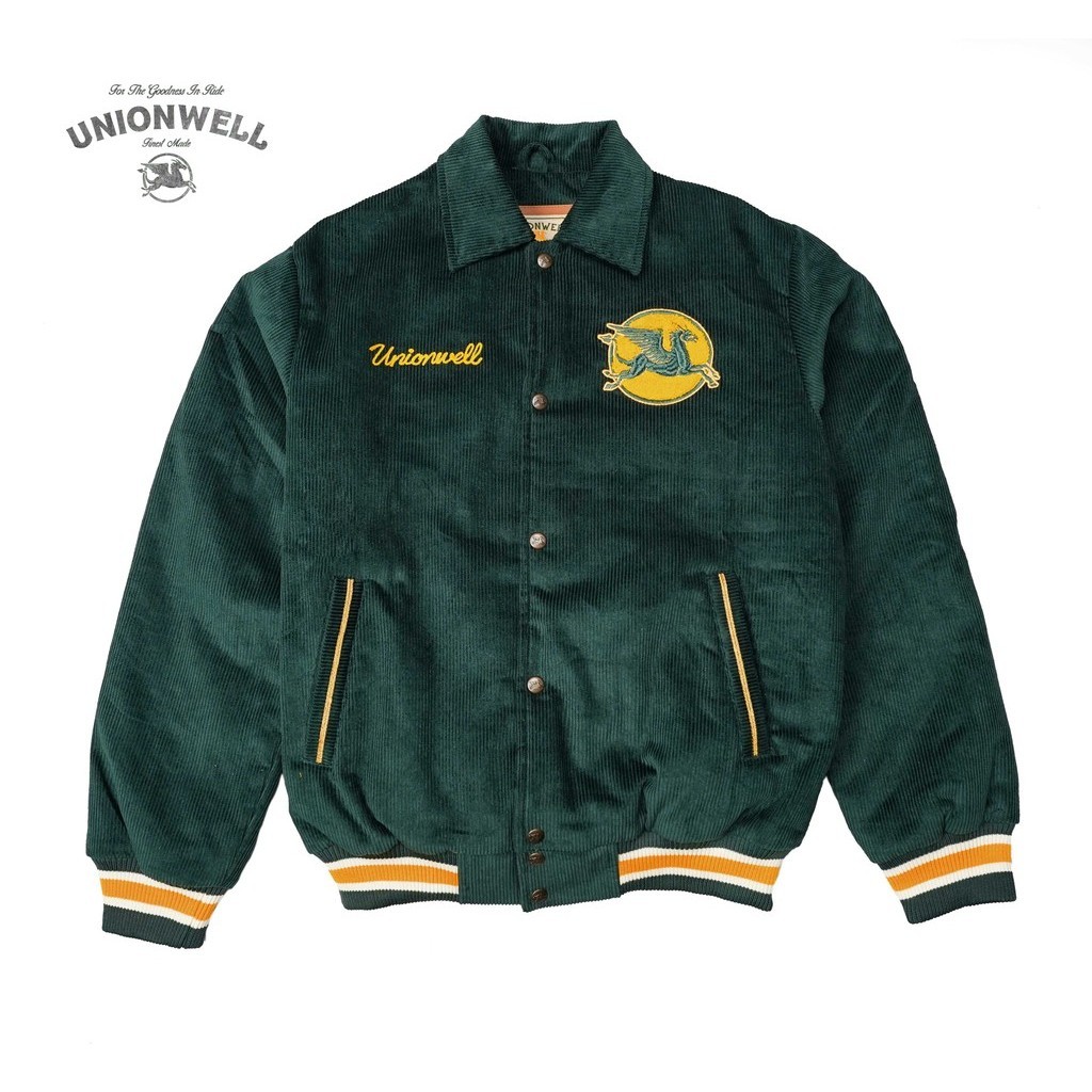 Jual Unionwell Varsity Jacket Corduroy Roundlogo Green | Shopee Indonesia