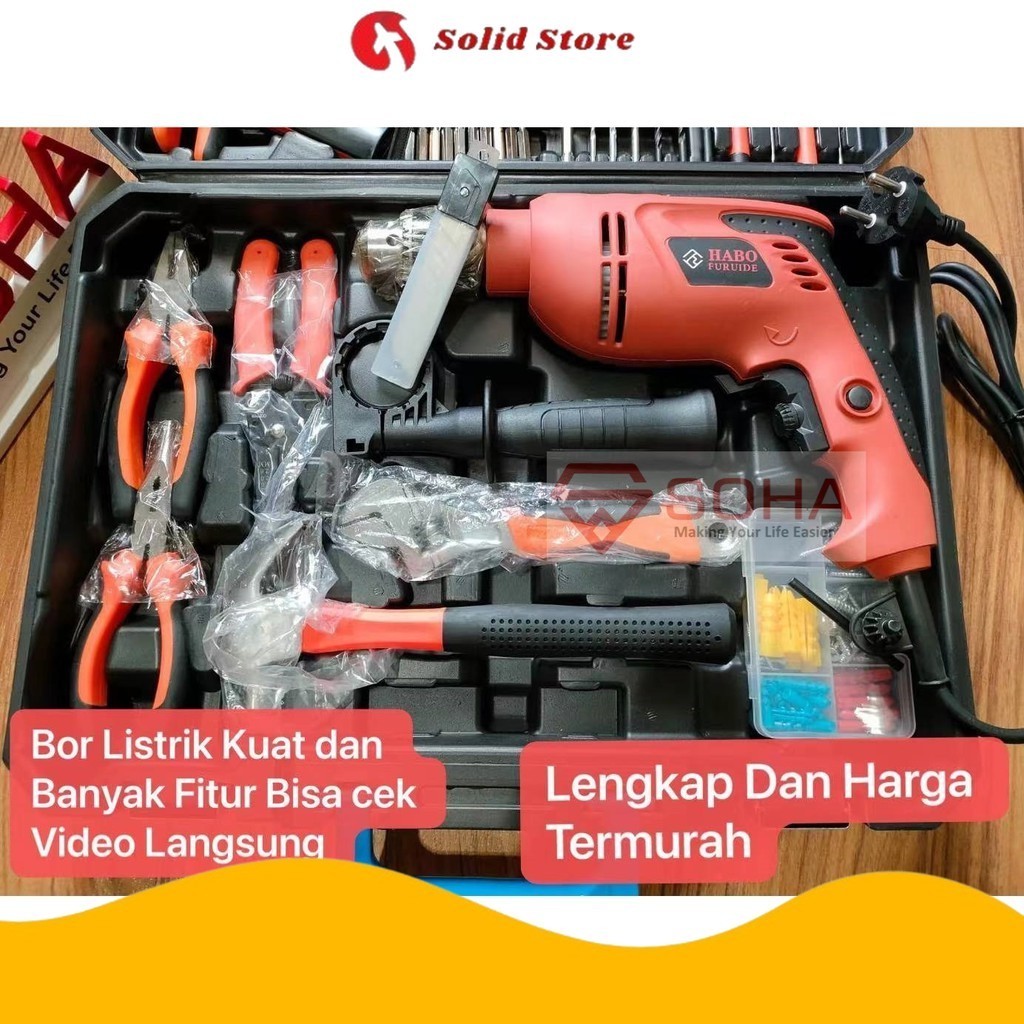 Jual Toolkit 112 Pcs 1 Set Box Kotak ART-040 Alat Perkakas Bor Listrik Palu Tang Obeng Kunci Pas ...