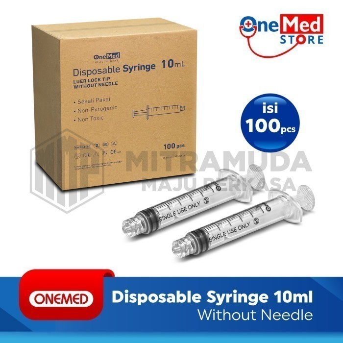 Jual OneMed Syringe 10cc Without Needle Alat Suntik Tanpa Jarum Box 100 ...