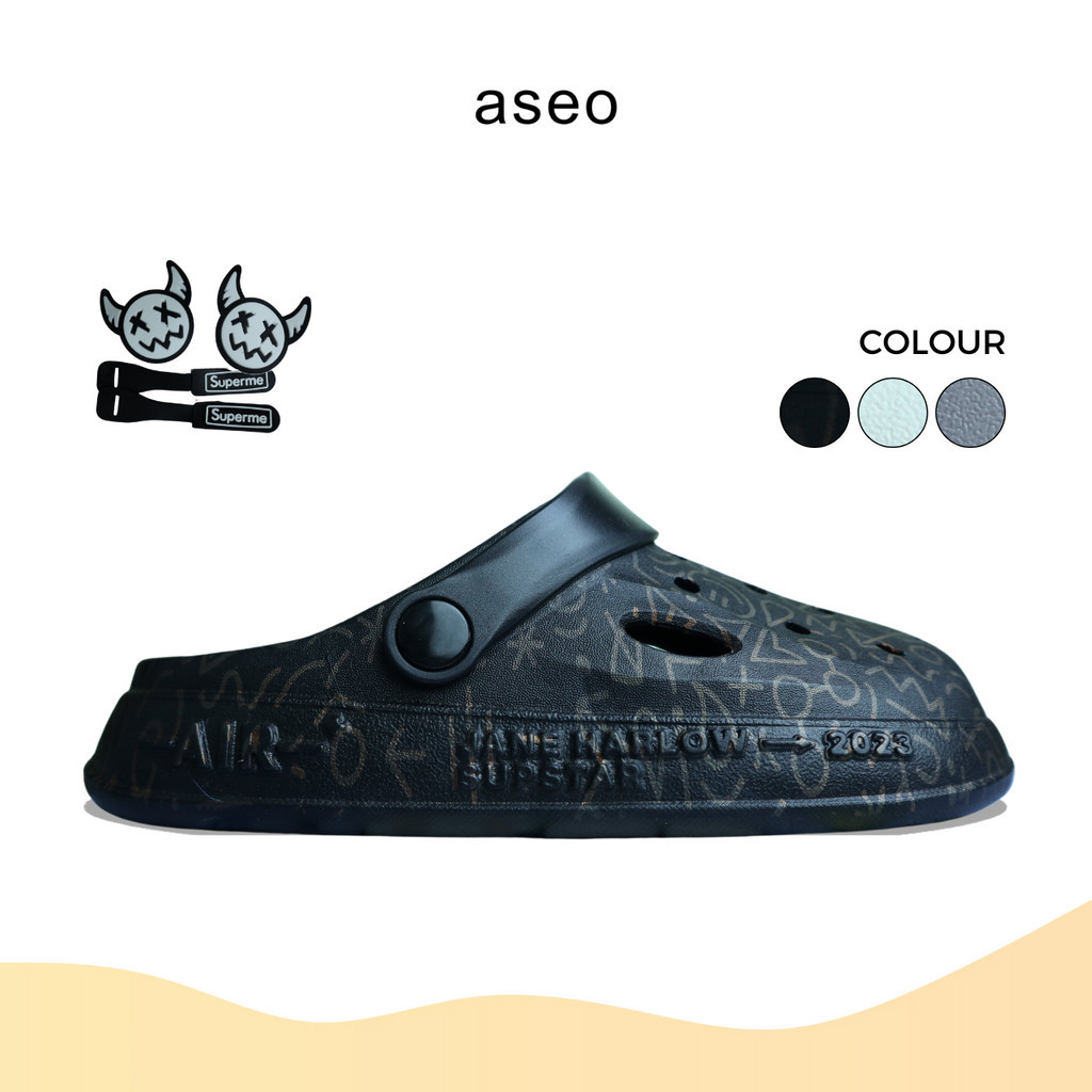 Jual Aseo Sandal Pria Wanita Baim Clog Terbaru Slip on Kodok Import ...