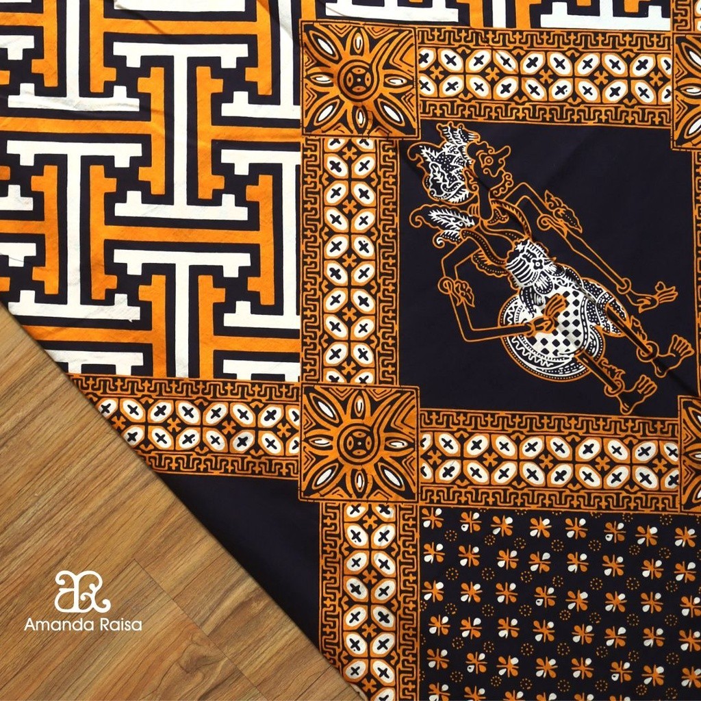 Jual Kain Batik Meteran Potongan Motif Wayang Kuning | Shopee Indonesia