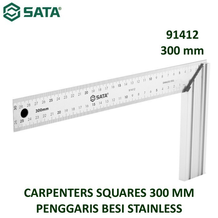 Jual PENGGARIS BESI 91412 - CARPENTERS SQUARES 300 MM SATA | Shopee Indonesia