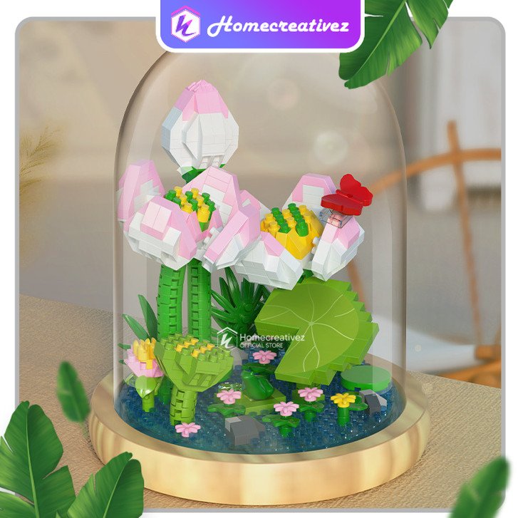 Jual Homecreativez - YUGAO Mainan Balok Susun Bunga Lotus Flower Dome ...