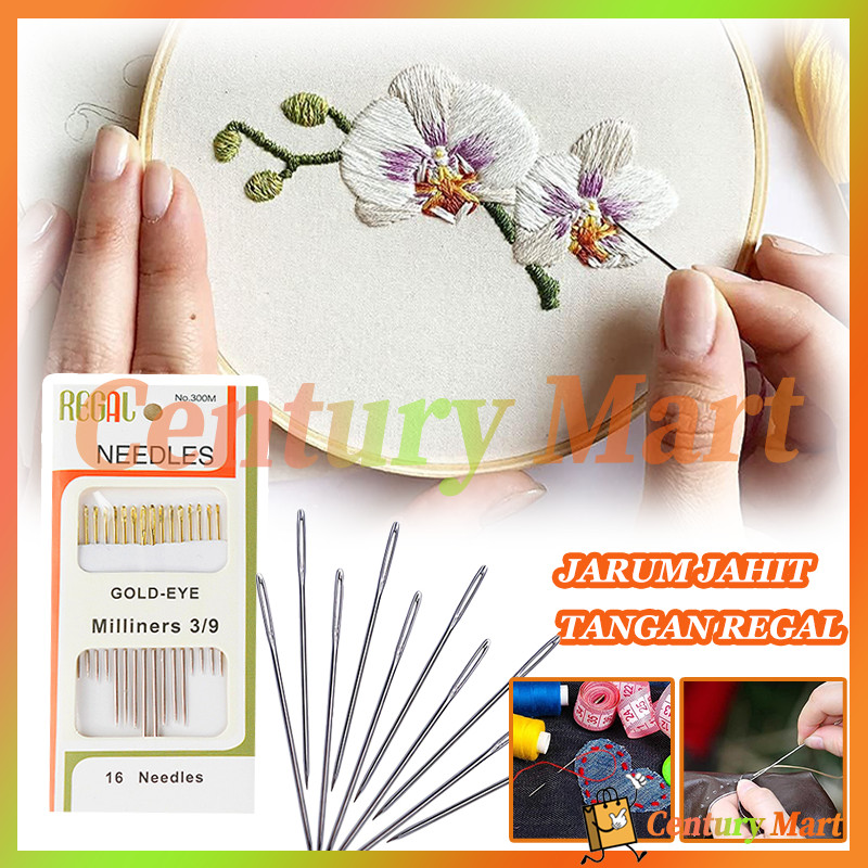 Jual Jarum Jahit REGAL /jarum jahit tangan regal gold eye miliners 3/9 ...