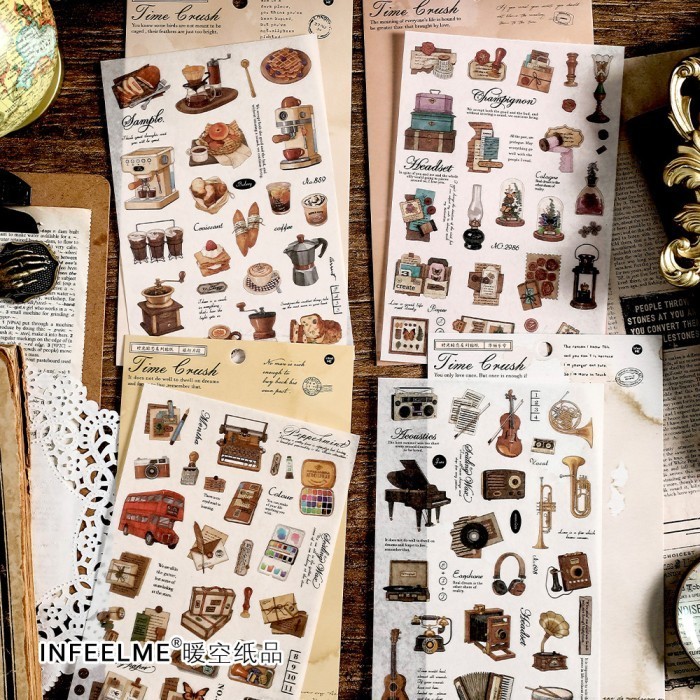 Jual Sticker Vintage Aesthetic Journalling Retro Style Stiker Deco DIY ...
