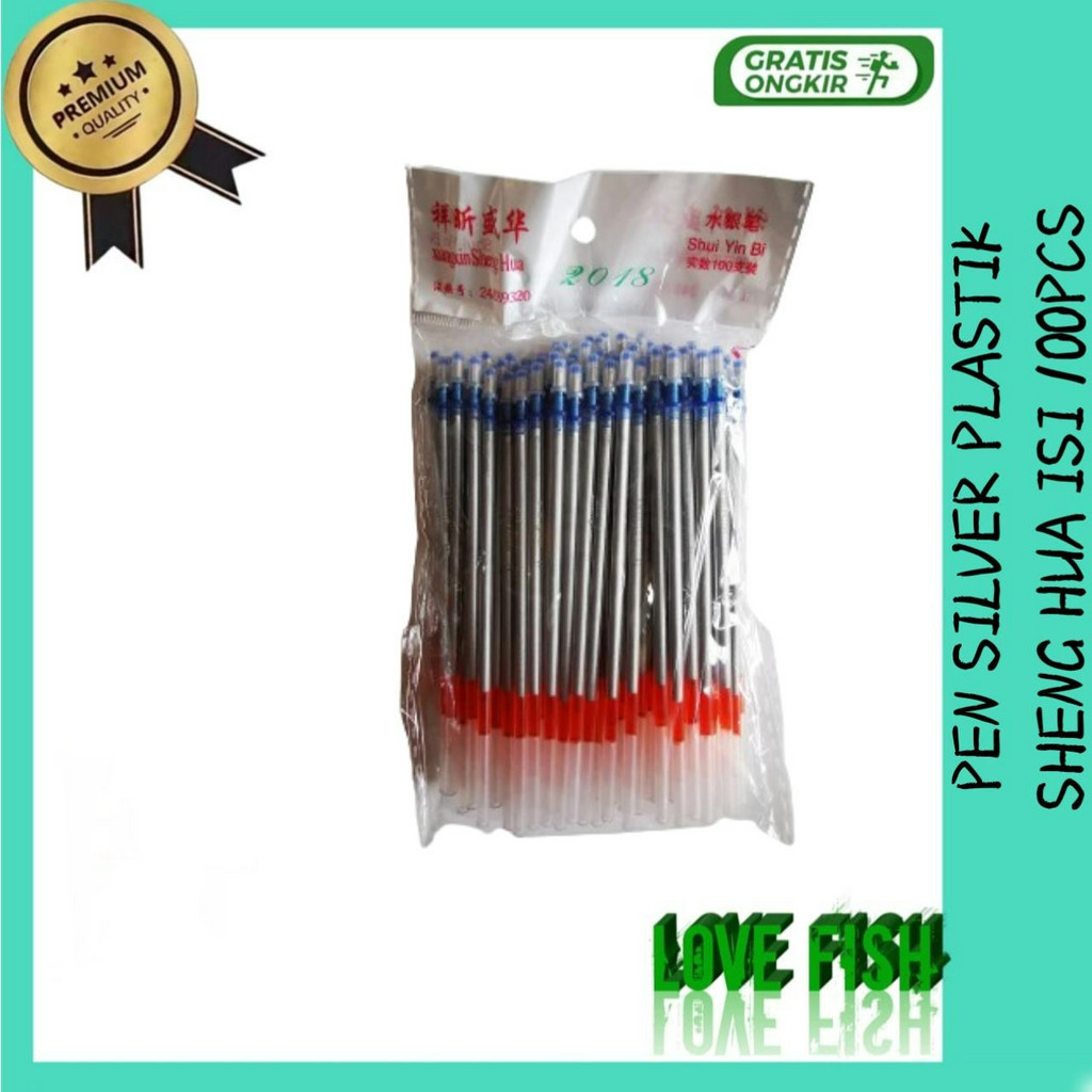 Jual PEN SILVER PLASTIK SHENG HUA isi 100pcs | Shopee Indonesia