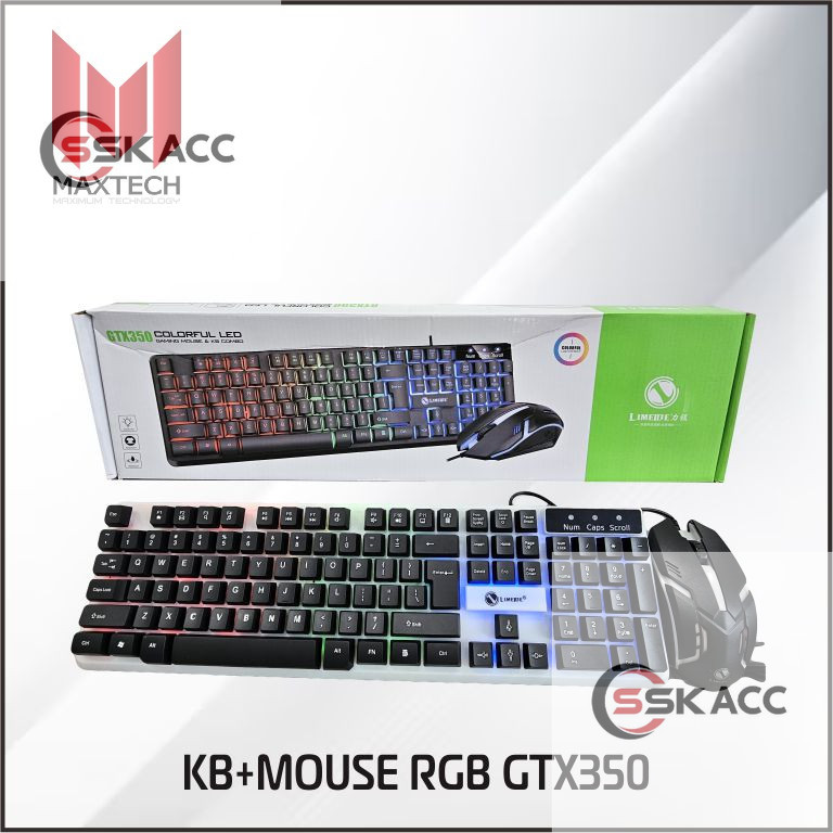 Jual Keyboard Mouse Kit GTX350 USB Gaming Rainbow Colorful LED ...