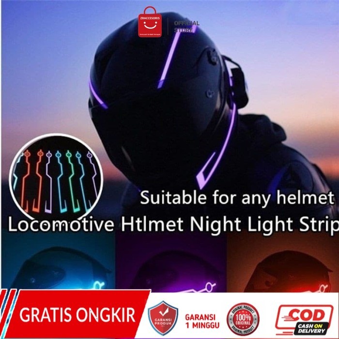 Jual Set Stiker Sticker Setiker Accesoris Lampu Led Strip Helm Motor Safety Warning Malam Helmet ...