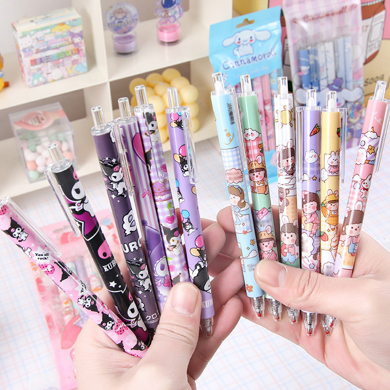 Jual Sanrio Press Pen Set Pena Tinta Gel， Lucu Pena Tinta Kartun Gadis ...