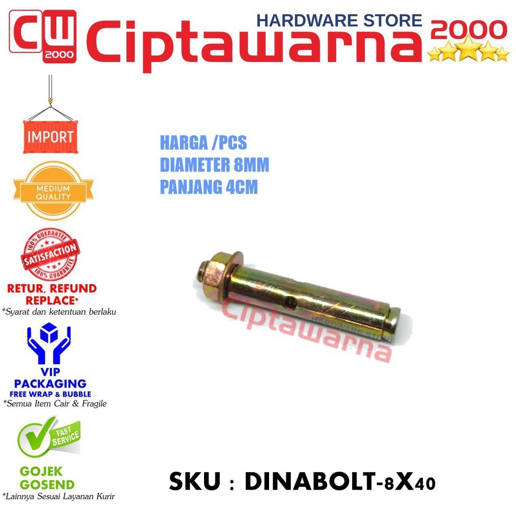 Jual Dinabolt Dynabolt Dinabol 8x40 Baut Beton Tanam Bangunan - CwTc ...