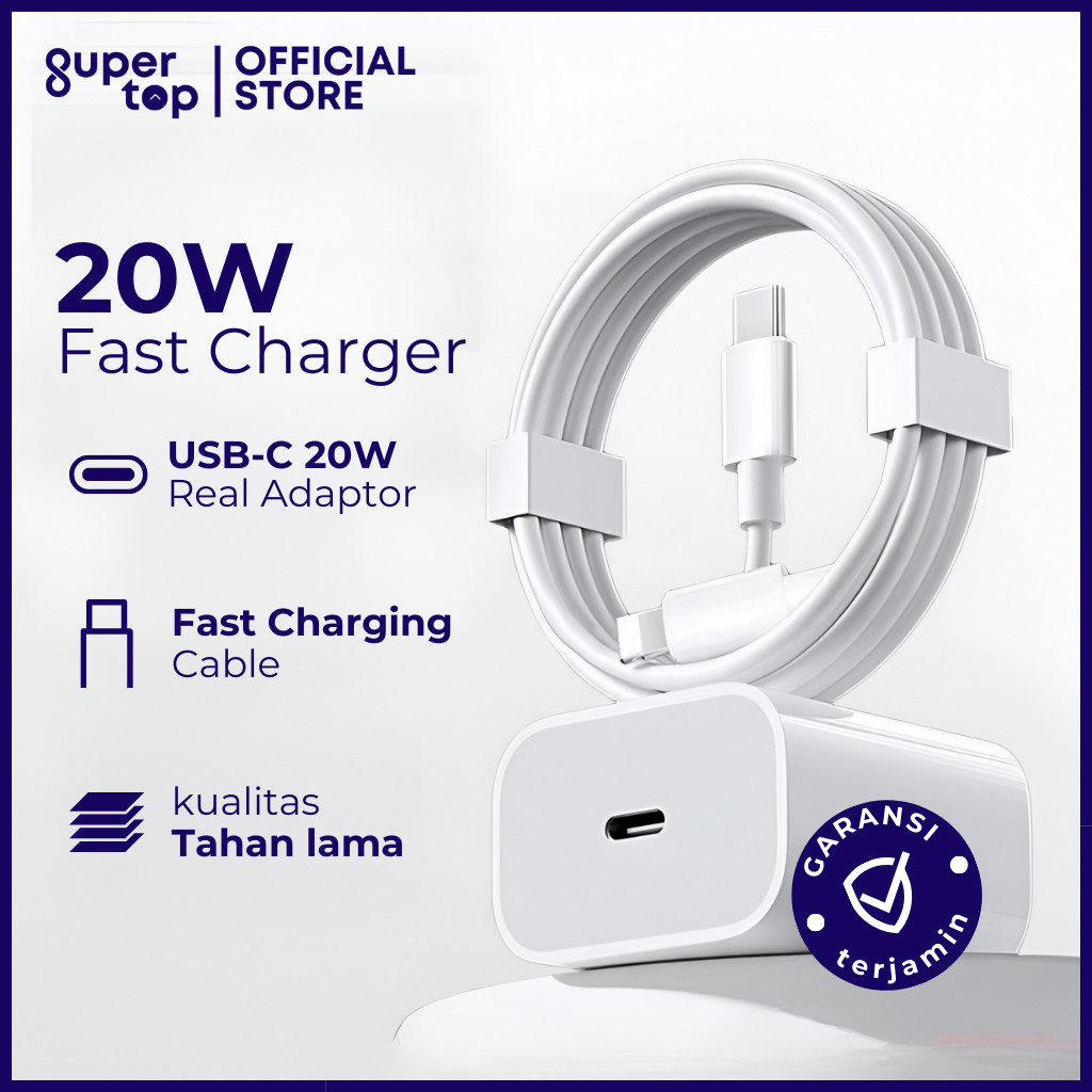 Jual Charger for iPhone 20Watt Fast Charging USB C To Type C Cable 20W ...
