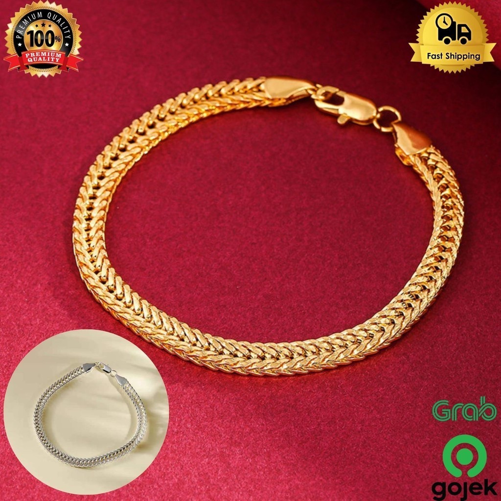 Jual Gelang pria titanium emas sisik ular simple men bracelet fashion ...