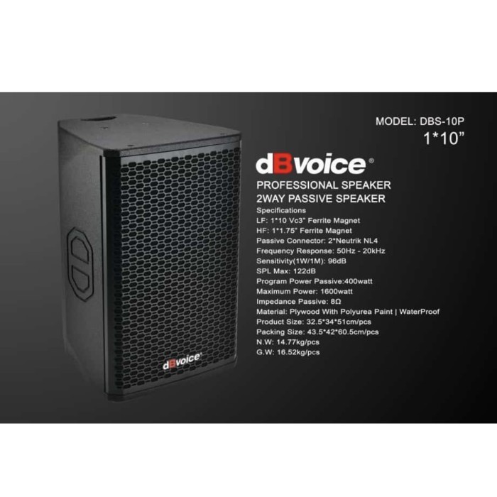 Jual Speaker Pasif Db Voice Dbs10 P Original 10 Inch Passive Dbvoice ...