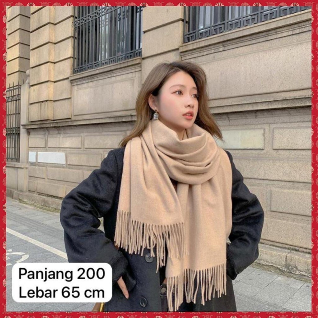 Jual Wwen Syal Khasmil Fashion Korea Wanita Pria Cashmere Immitation ...