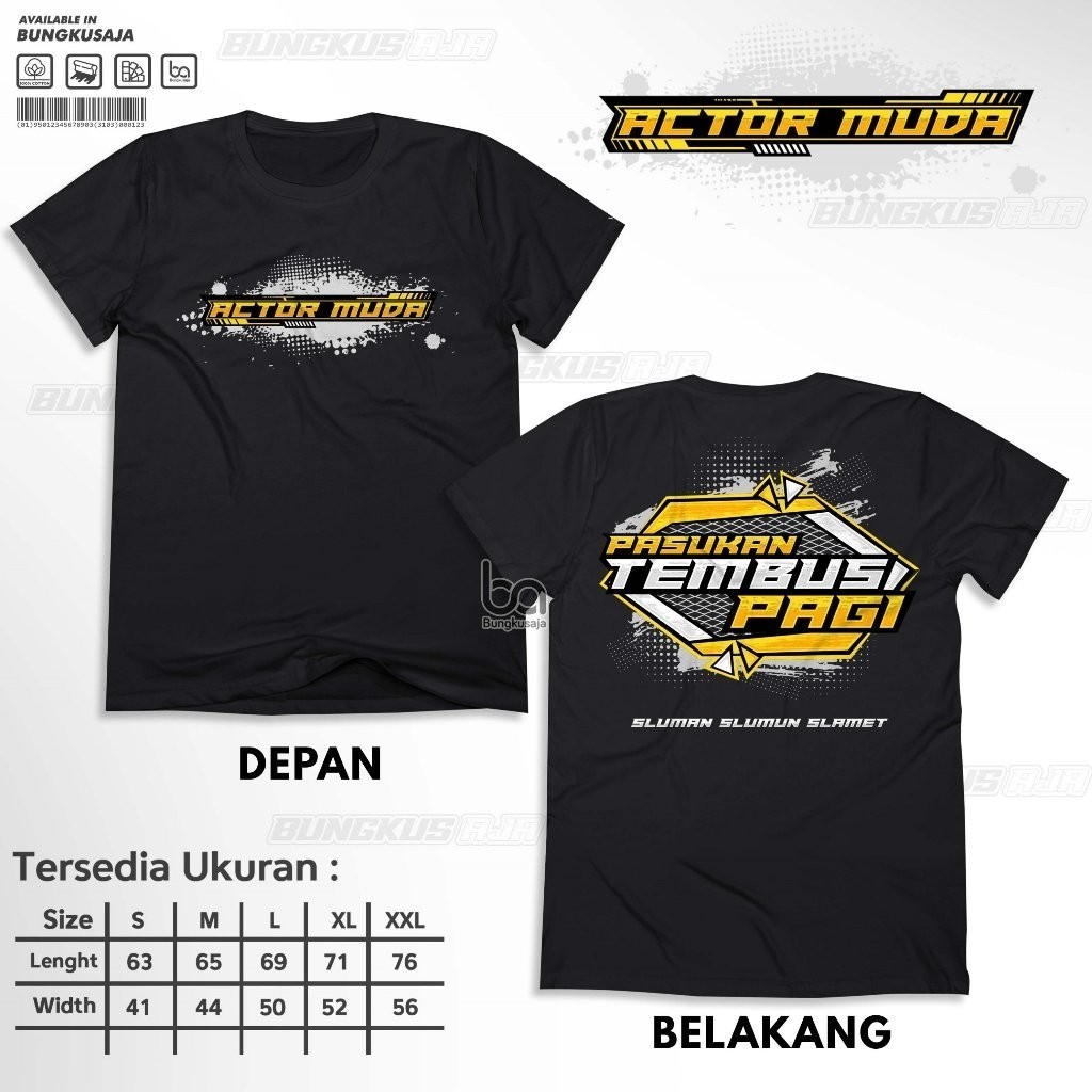 Jual Kaos Pasukan Tembus Pagi Actor Muda - Baju Kata Kata Keren Lucu ...