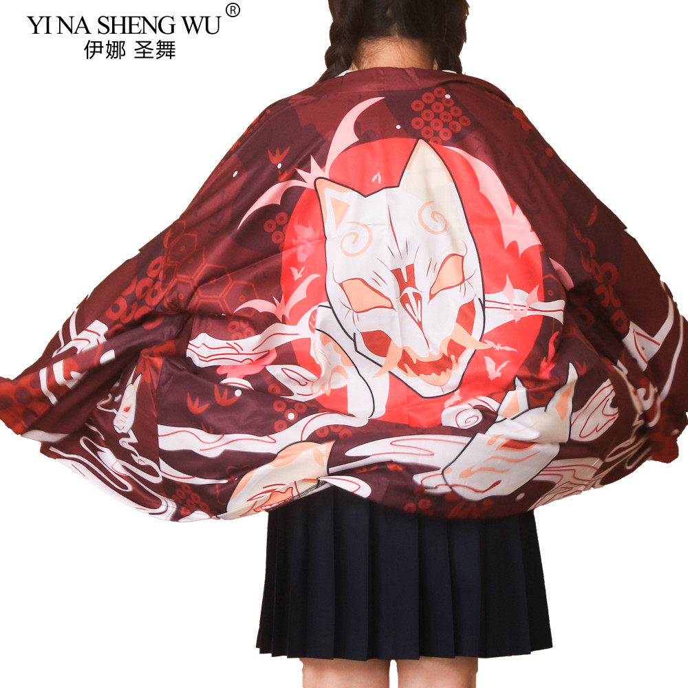 Jual Japanese Sakura Inari Fox Kimono for Men and Women Asian Clothes ...