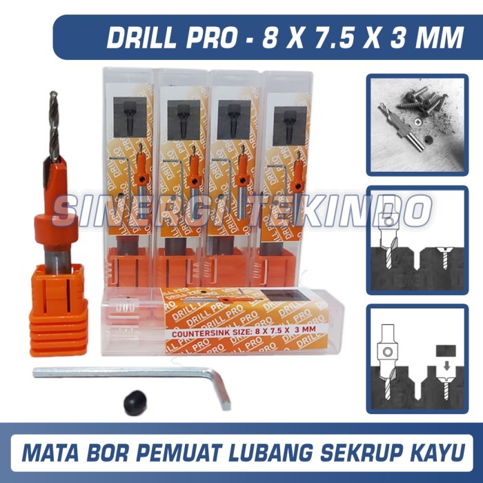 Jual Mata Bor Kayu Pembuat Lubang Sekrup Tanam Skrup Mur Baut 3 mm ...