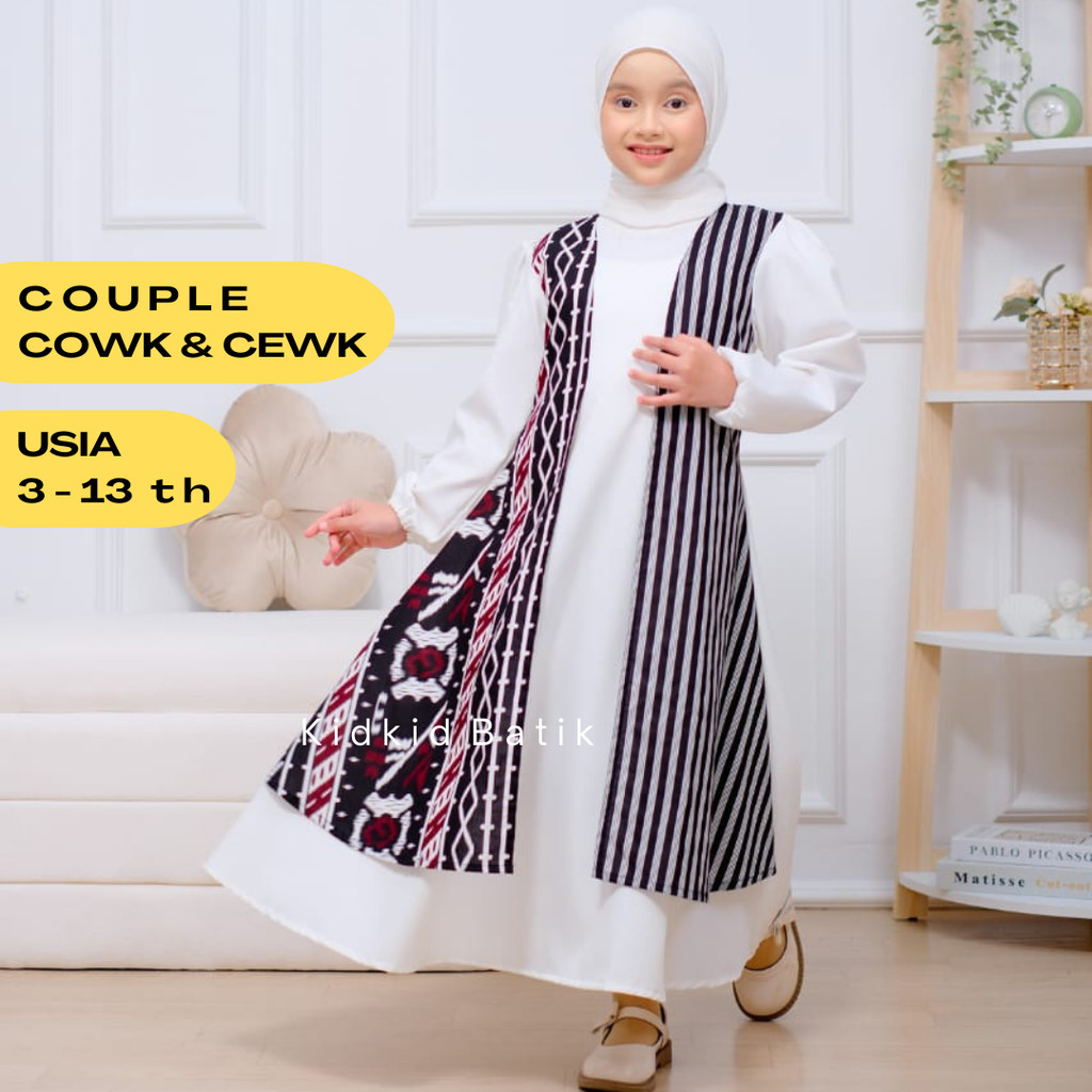 Jual Baju Batik Couple Anak Gamis Outer Batik Baju Muslim Kemeja Anak ...