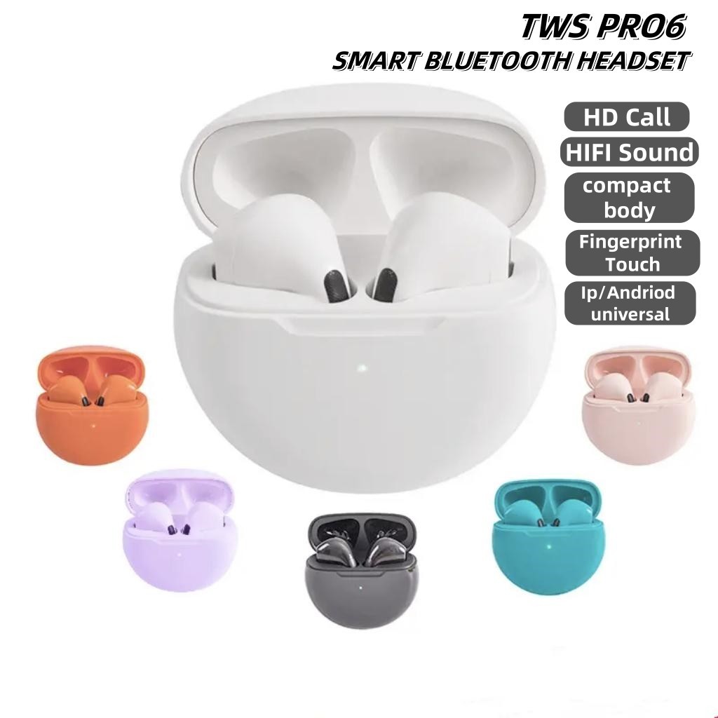 Jual PRO6 TWS Headphone Nirkabel Headphone Bluetooth Earphone Earbuds ...