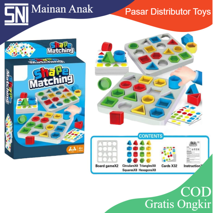 Jual Mainan Anak SHAPE MATCHING 777-127 Mainan Board Game Edukasi ...