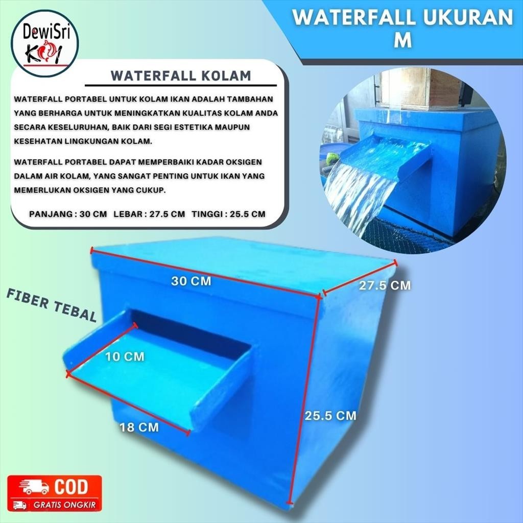 Jual Water fall fiber ukuran M kolam ikan koi / waterfall portable ...