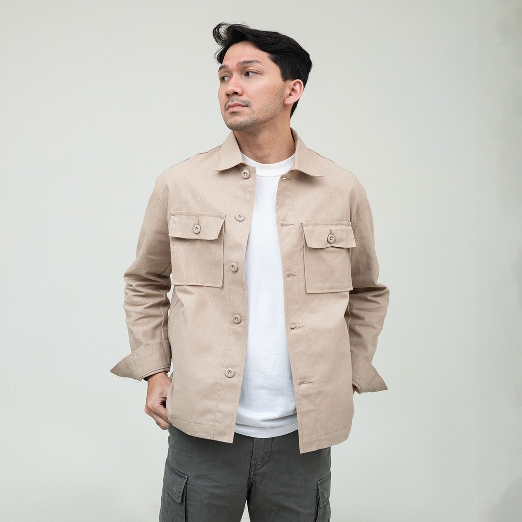 Jual Jaket Polos Pria WOODCUTTER Sentinel Trucker - Cream Khaky Multi ...