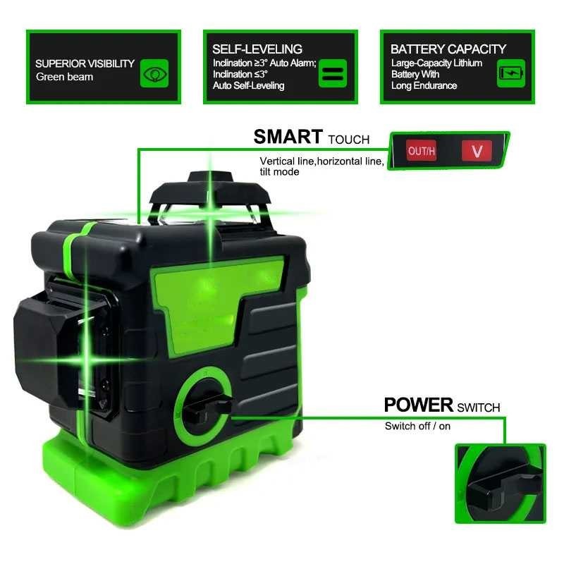 Jual [COD] Laser Level Alat Ukur Bangunan Self Leveling Powerful Green ...