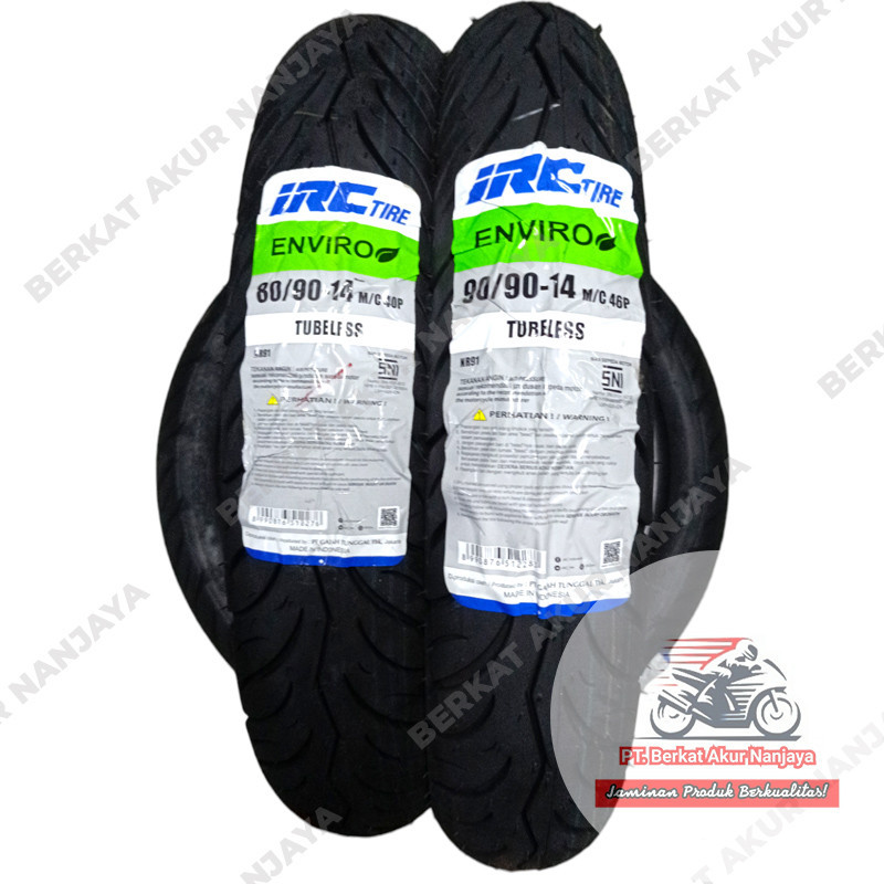 Jual PAKET 80/90 & 90/90 RING 14 SEPASANG BAN LUAR IRC ENVIRO NR 91 Tubeless Bonus Pentil ...