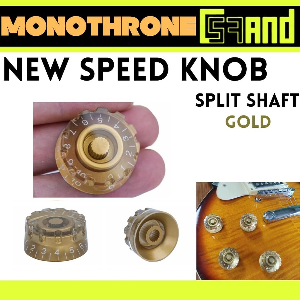 Jual Speed Knob Gitar Akustik Elektrik Les Paul LP Gibson EPI Knob Gold ...