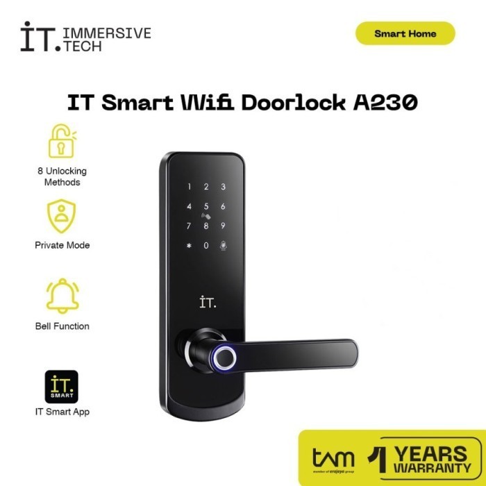 Jual IT A230 Smart Door Lock - Handle Wifi Fingerprint RFID NFC IP55 ...
